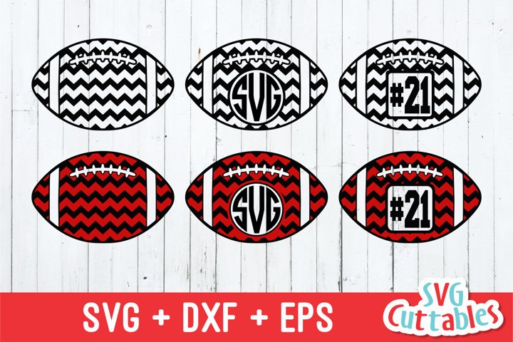 Football SVG | Chevron Footballs and Monogram Frames (71872) | Cut ...