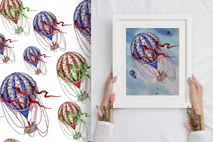 Balloon, balloon poster, watercolor print (539504) | Illustrations ...