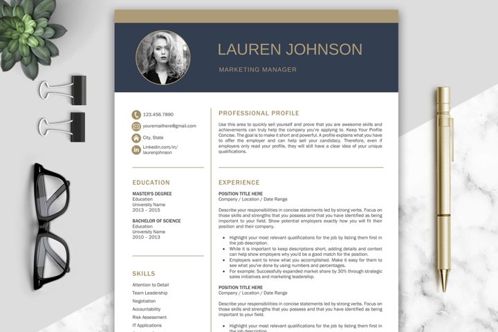 Modern Resume Template / CV with Cover Letter (43197) | Resume ...