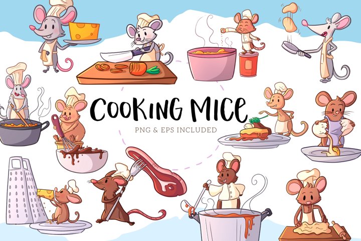 Cooking Mice Illustrations