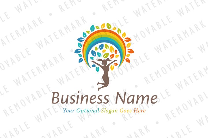 Rainbow Tree of Joy Logo (115644) | Logos | Design Bundles