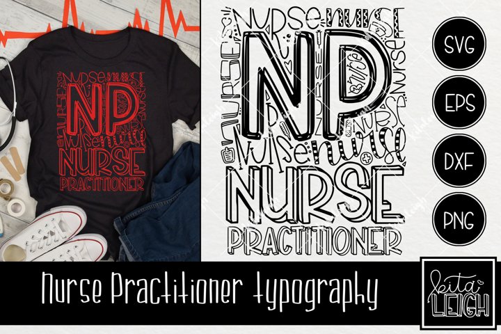 Nurse Practitioner Typography (234332) | Hand Lettered | Design Bundles
