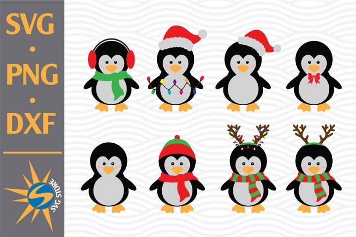 Penguin Christmas SVG, PNG, DXF Digital Files Include (897590) | Cut ...