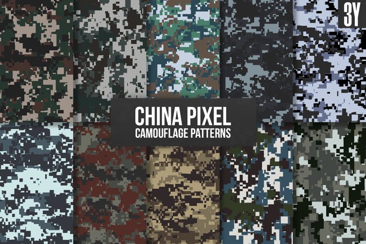 China Pixel Camouflage Patterns (557294) | Patterns | Design Bundles