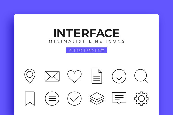 User Interface Minimalist Line Icons