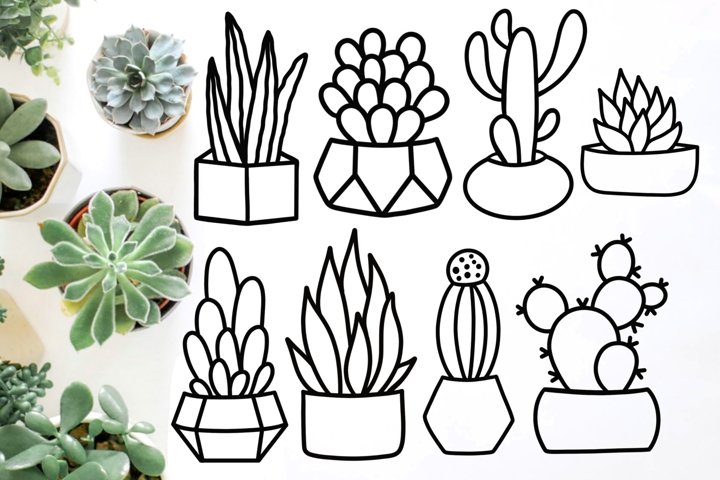 Succulent svg bundle, succulent clipart, cacti svg, plants (1181356 ...