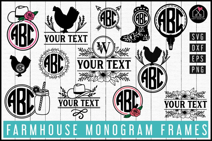 Farmhouse Monogram SVG Bundle | MB73 (557067) | Cut Files | Design Bundles