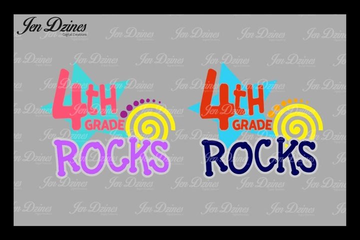 Fourth Grade Rocks SVG DXF EPS PNG (113462) | SVGs | Design Bundles