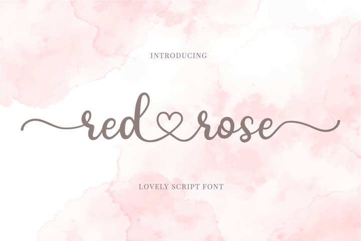 Red Rose - Romantic Script Font (897557) | Calligraphy | Font Bundles