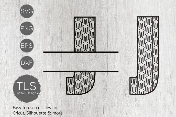 Split monogram Letter J SVG, Geometric Letter J SVG (384266) | Cut ...