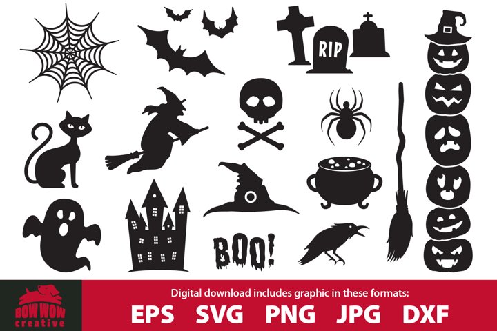 Halloween Graphics / Clipart bundle - SVG EPS JPG PNG DXF (918397 ...