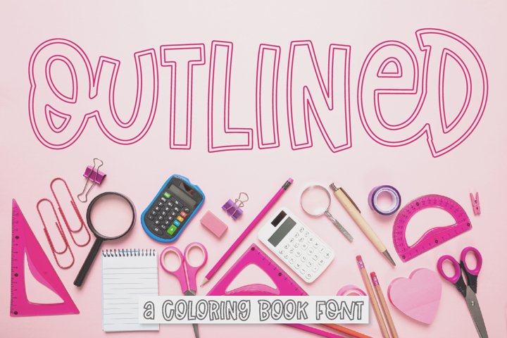 Outlined - A Coloring Book Font (718664) | Display | Font Bundles