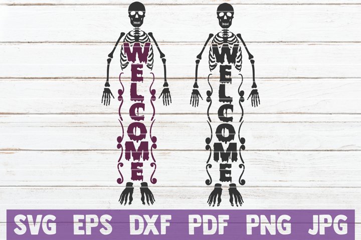 Welcome Skeleton Sign SVG Cut File (898142) | Cut Files | Design Bundles
