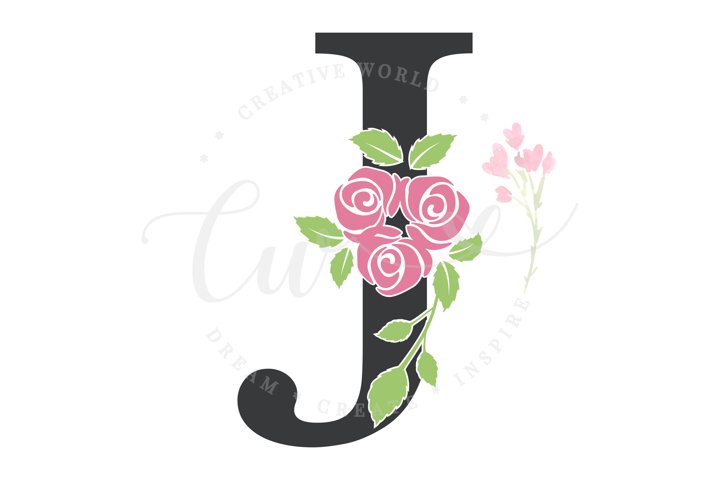 Letter J Rose Floral Alphabet SVG | Flower Alphabet SVG (578746) | SVGs ...