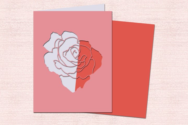 SVG Rose Card (85330) | Card Making | Design Bundles