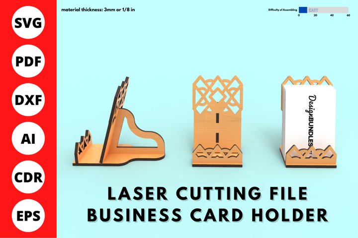 Business Card Holder - SVG - laser cutting file