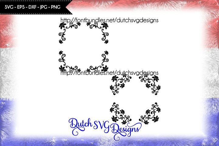 2 Corner border cutting files with flowers (24294) | SVGs | Design Bundles