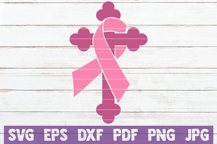 Pink Ribbon Cross SVG Cut File (911703) | Cut Files | Design Bundles