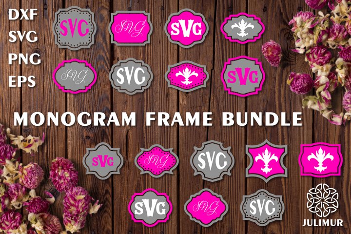Monogram Bundle of 16 Different Frames (913521) | Cut Files | Design ...