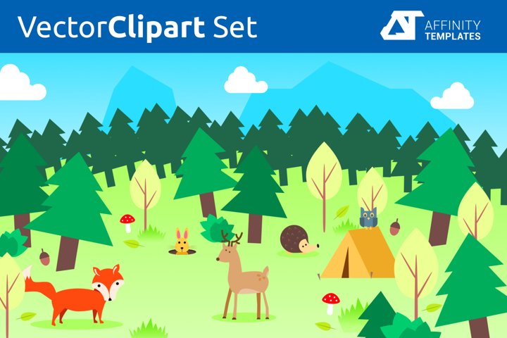 Forest Clip Arts for kindergarten Vector SVG (299891) | SVGs | Design ...
