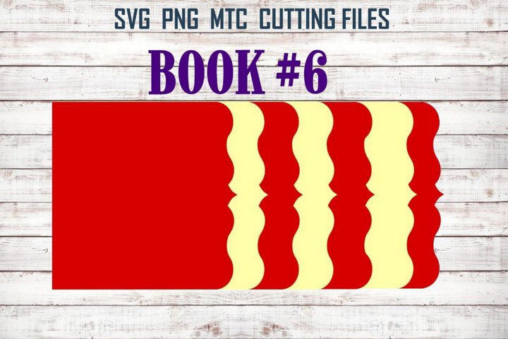 Shape Mini Book Album Design #6 with 7 Pages SVG Cut File (198529 ...
