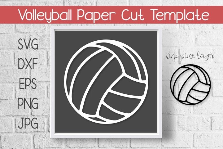 Volleyball Paper Template Cut Design SVG