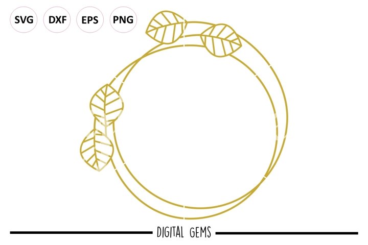 Leaf monogram frame SVG / DXF / EPS / PNG files (112190) | SVGs ...