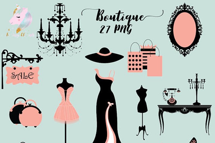 Boutique Clipart (48890) | Illustrations | Design Bundles