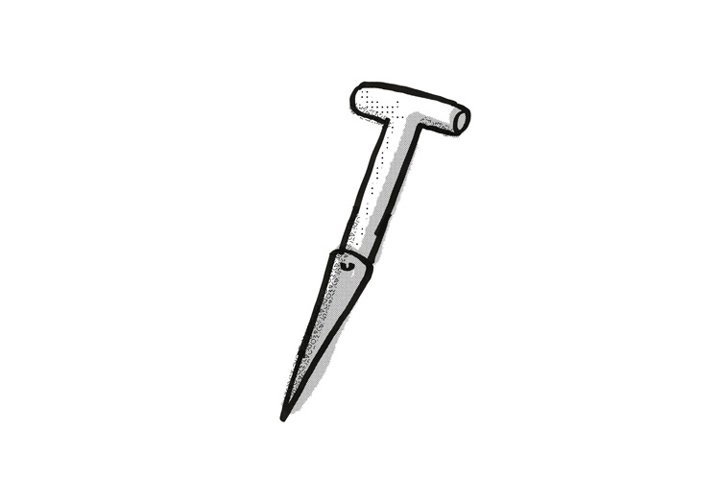 Dibber Garden Tool Cartoon Retro Drawing (363409) | Illustrations ...