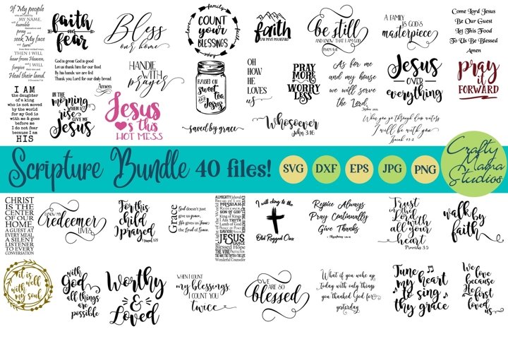 Scripture Bundle Svg, Christian Svg, Bible Verse Svg, Jesus (707833 ...