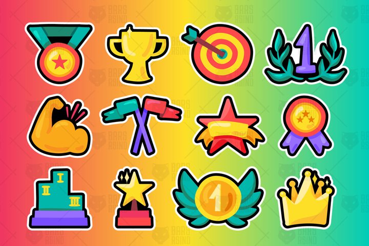 Sport Win Awards And Champion Symbols Set (142048) | Icons | Design Bundles