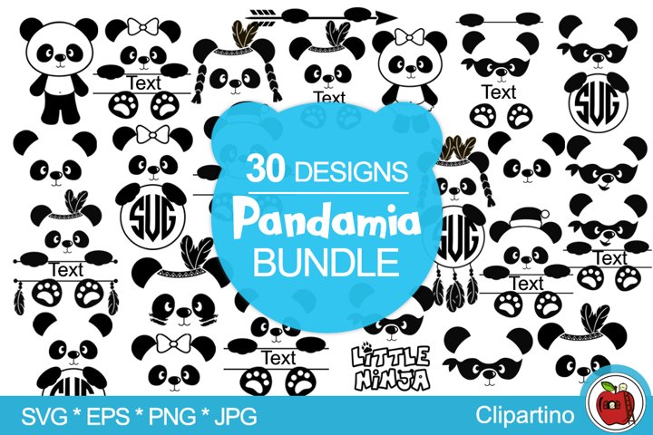 Panda Bundle SVG vector files (1106365) | Illustrations | Design Bundles