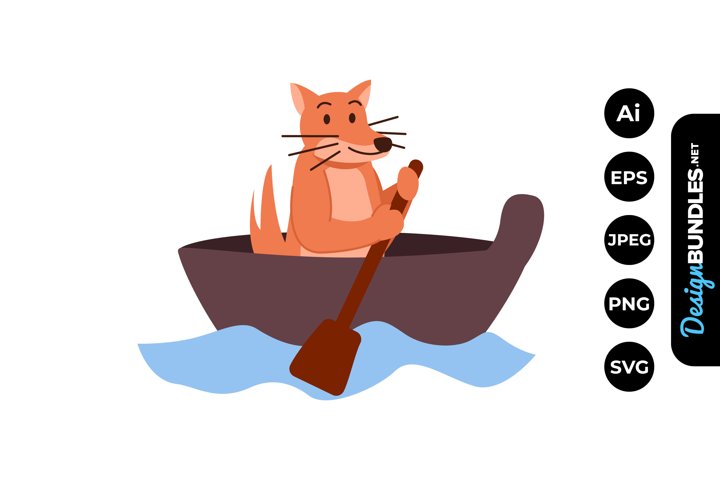 Fox on a Boat Illustrations