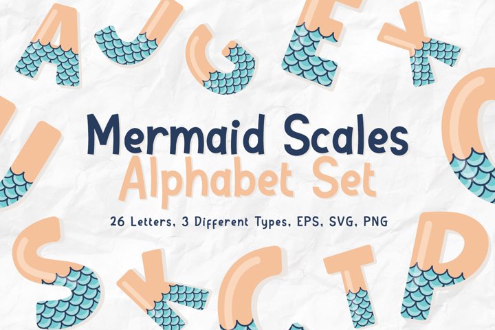 Mermaid Scales Alphabet Set