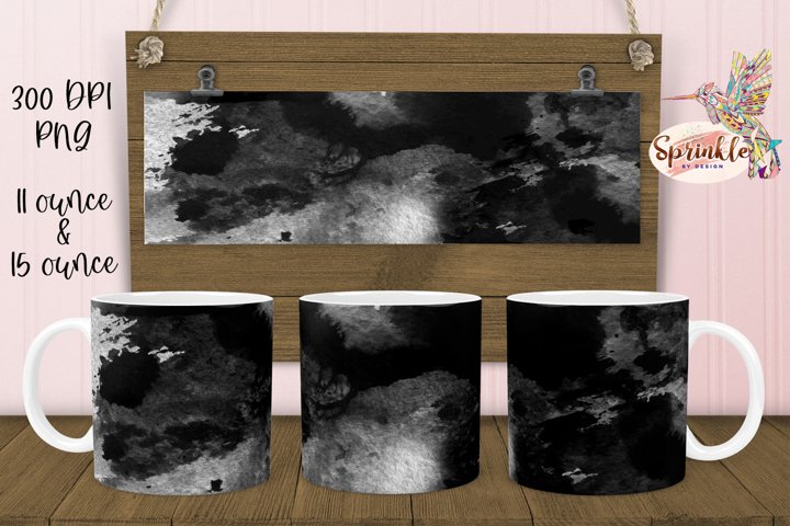 Black Watercolor Mug Sublimation - Sublimation Mug Designs (933187 ...