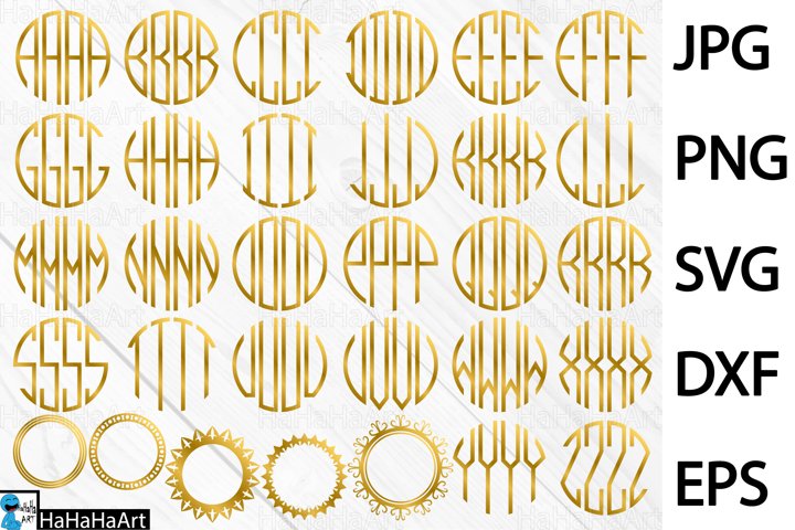 Gold Monogram Alphabet - Clip art / Cutting Files 136c (256365 ...