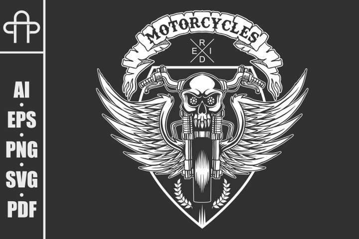 custom motorcycles badge vector illustration (1040238) | Illustrations ...