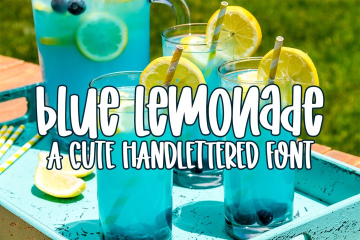 Blue Lemonade - A Cute Hand-lettered Font
