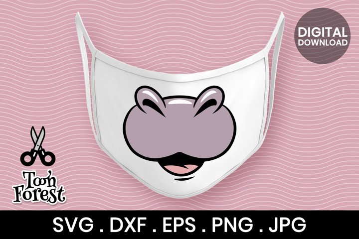 Hippo nose SVG, DXF, EPS, and PNG cut files for face mask (811082 ...