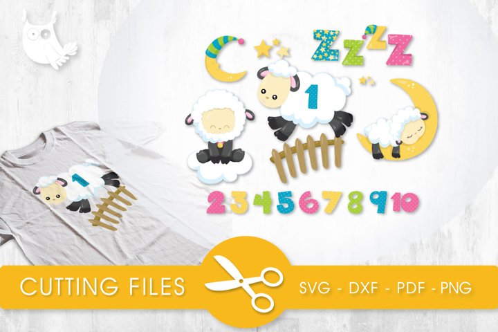 Counting Sheep cutting files svg, dxf, pdf, eps included - cut files ...