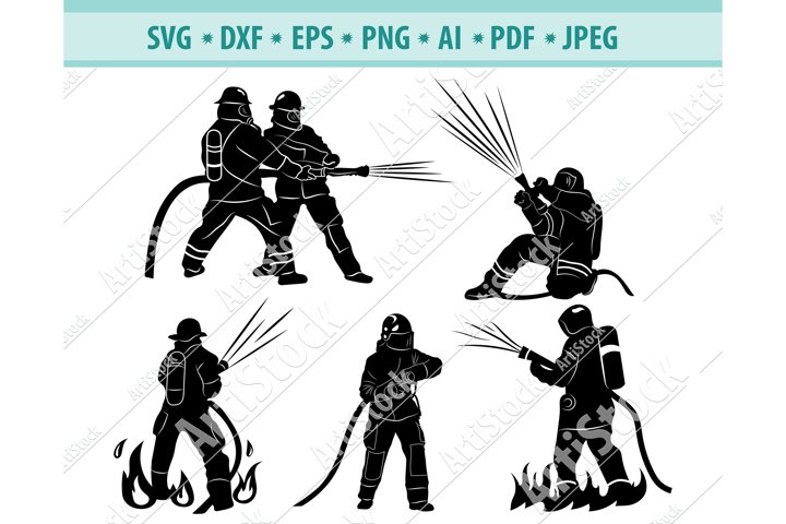 Firefighter SVG, Fireman SVG, Fire department Dxf, Png, Eps (837784 ...