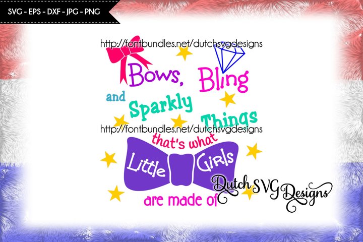 Text cut file Little Girls, girls svg, bows svg, bling svg (59259 ...
