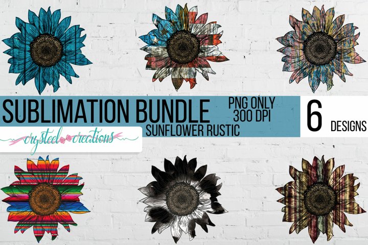 Sublimation Sunflower Bundle Rustic 300dpi PNG files (1168310 ...