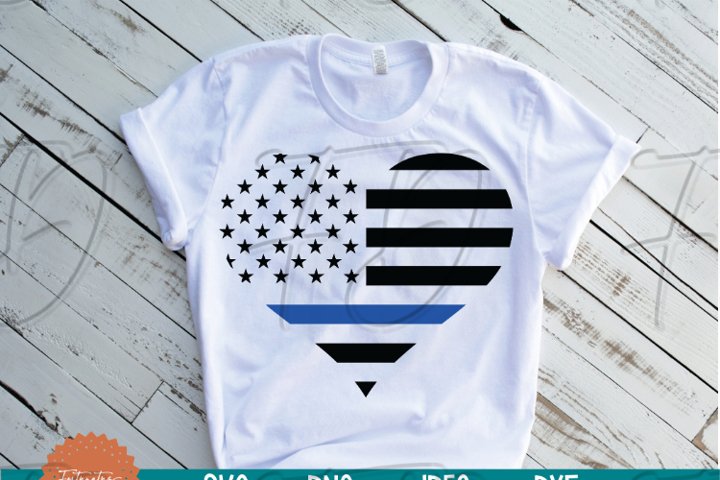 Thin Blue Line Heart SVG, Law Enforcement, Police, Leo SVG (299607 ...