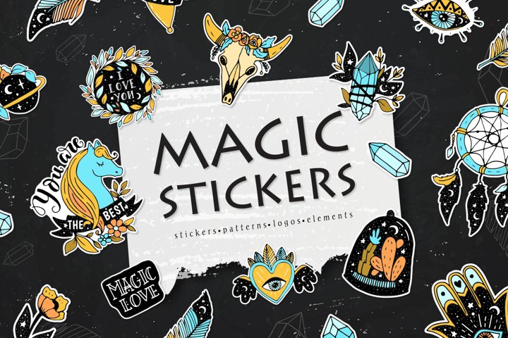 Magic stickers collection (286937) | Illustrations | Design Bundles