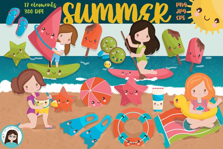 Summer character clipart (704809) | Characters | Design Bundles