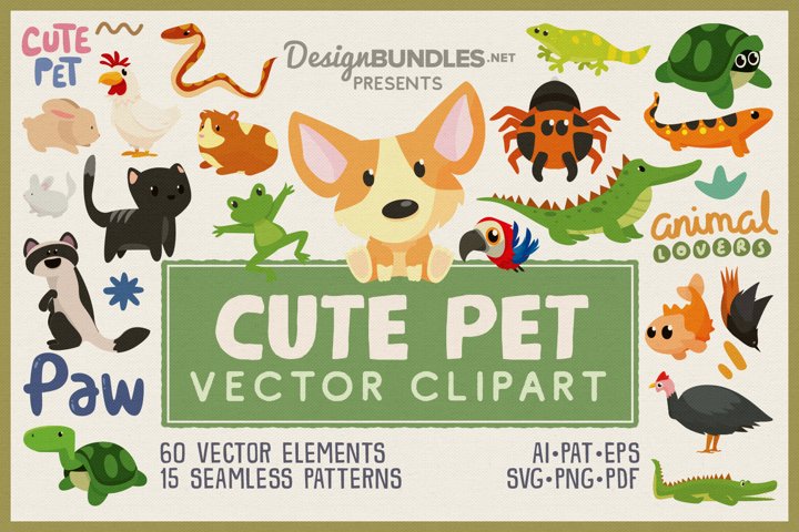 Cute Pet Vector Clipart Pack