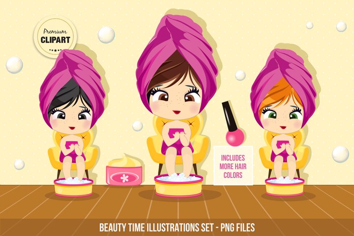 Spa clipart, Beauty time (278550) | Illustrations | Design Bundles