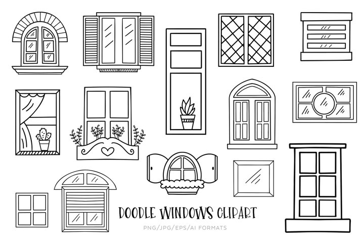 Doodle Window Vector Clipart