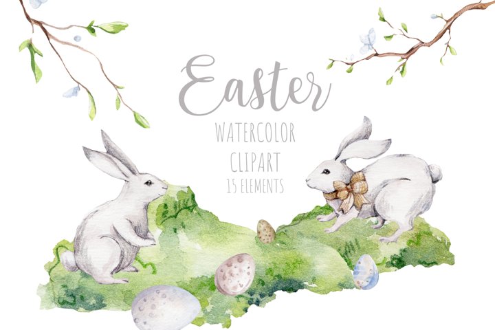 Watercolor EASTER clipart (535659) | Illustrations | Design Bundles